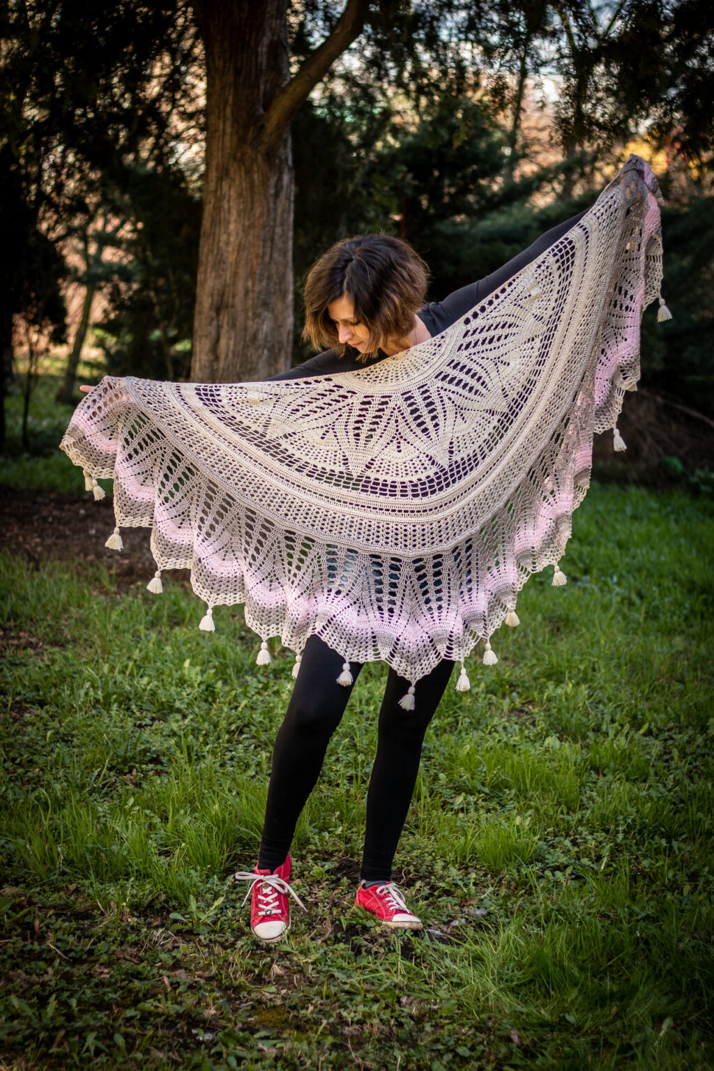 Návod na šátek Růžový sen - Malá ponožka